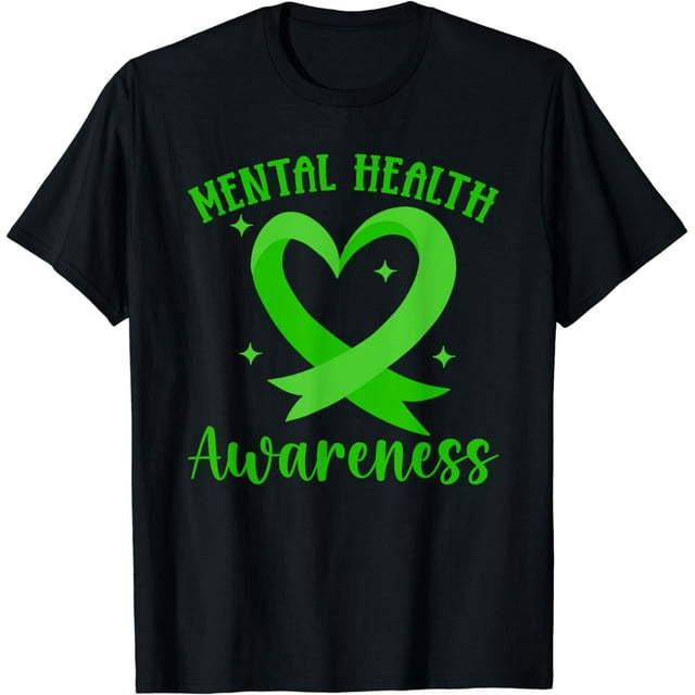 Green Ribbon Mental Health Awareness T-Shirt - Walmart.com