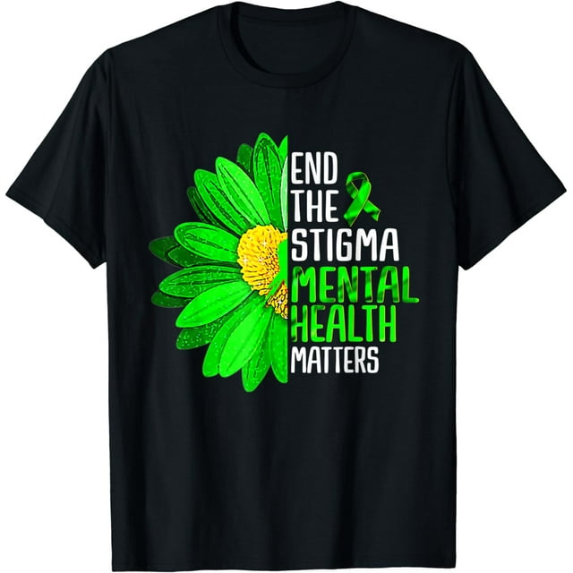Green Ribbon Sunflower Mental Health Awareness T-Shirt - Walmart.com