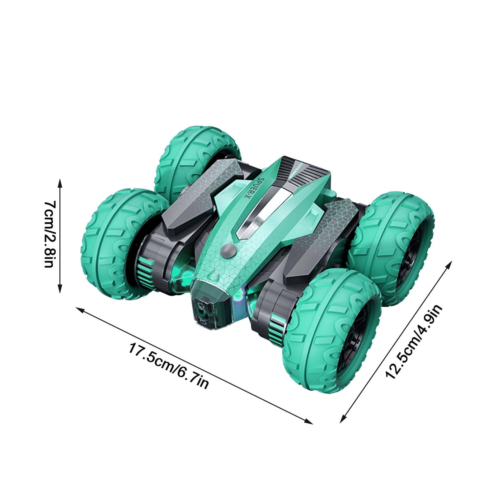 Green Rollover 360 Double Sided Stunt Car Toy Remote Control Racing Off ...