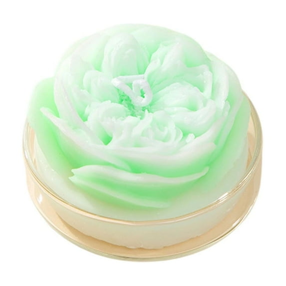 Green Rose Scented Candle, Lifelike Floral Shape Aromatherapy Candle ...