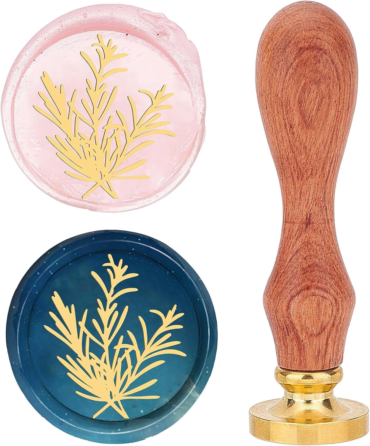 Green Rosemary Wax Seal Stamp 1(25mm) Leaf Plant Botanical Twig Brass ...