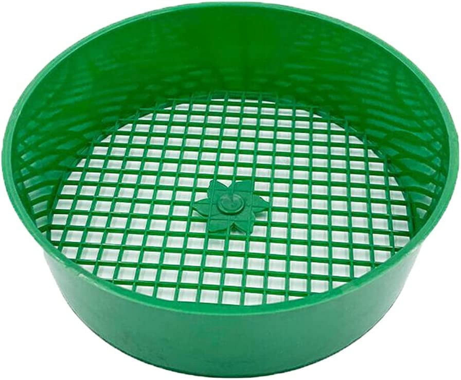 Green Round Garden Sieve Riddle Stone Sand Seedling Mesh Sieve Garden ...