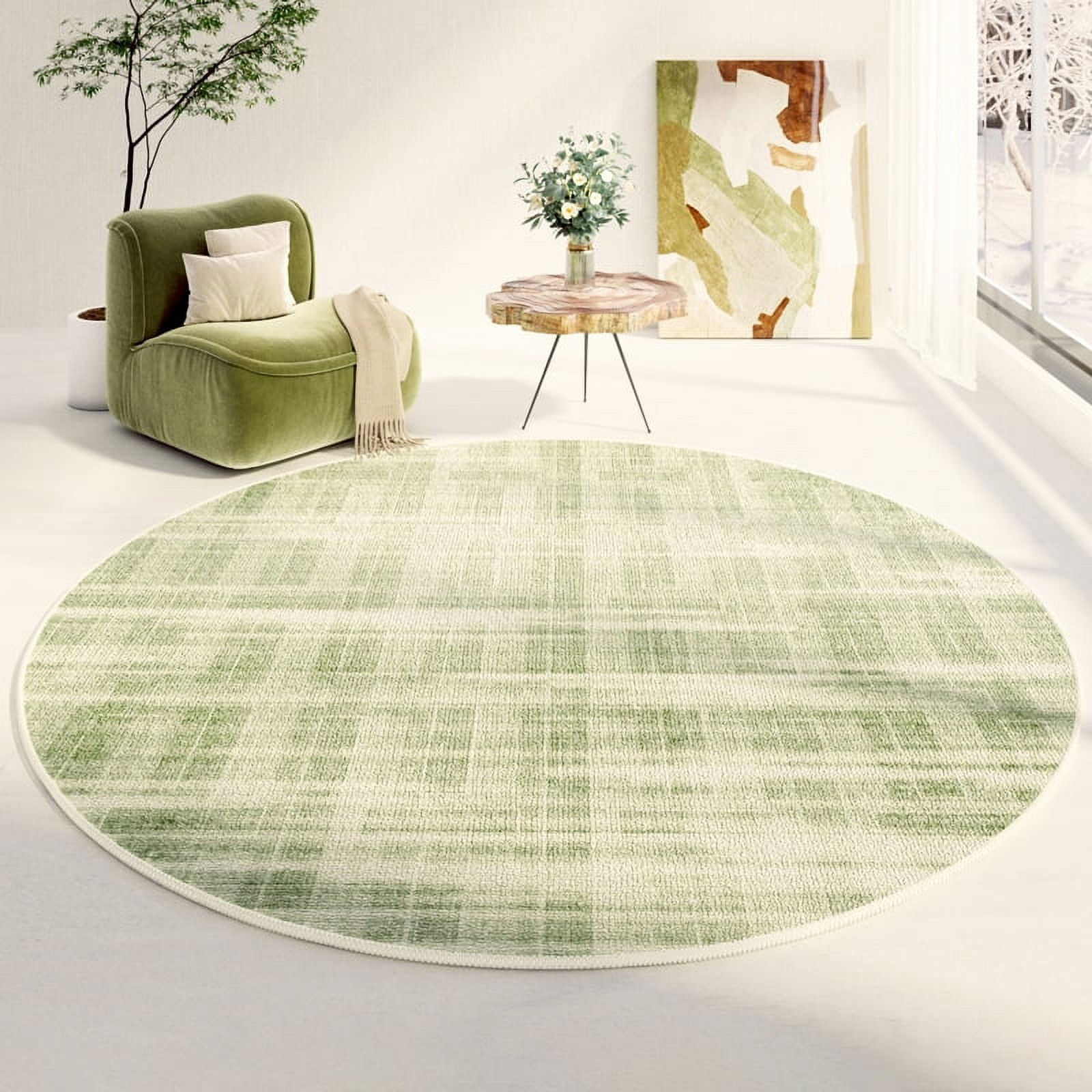 Green Round Living Room ration Carpet Modern Minimalist Rugs for ...