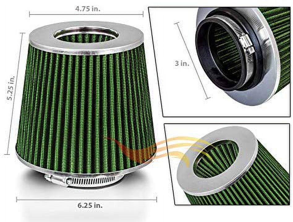 Green Rtunes Racing Short & Truck Air Intake Cone Replacement Quality ...