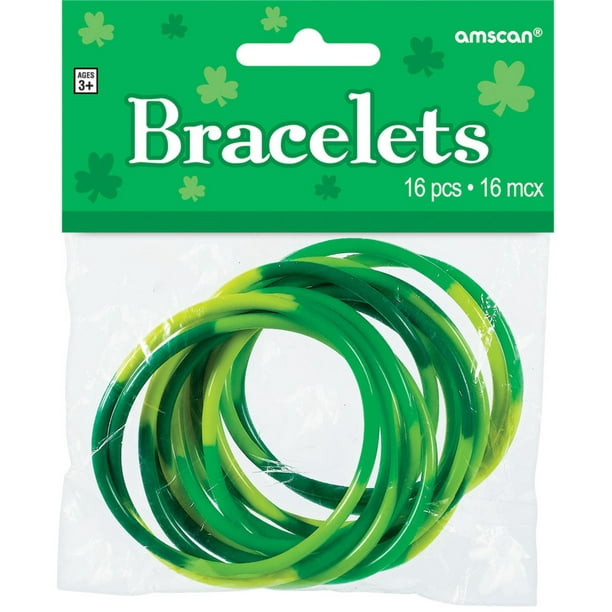 Green Rubber Bracelets (Pack of 16) - Walmart.com