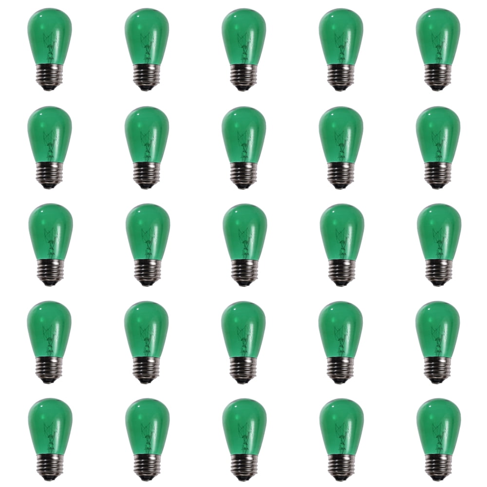 Green S14 Incandescent Bulbs - Box of 25 - Walmart.com
