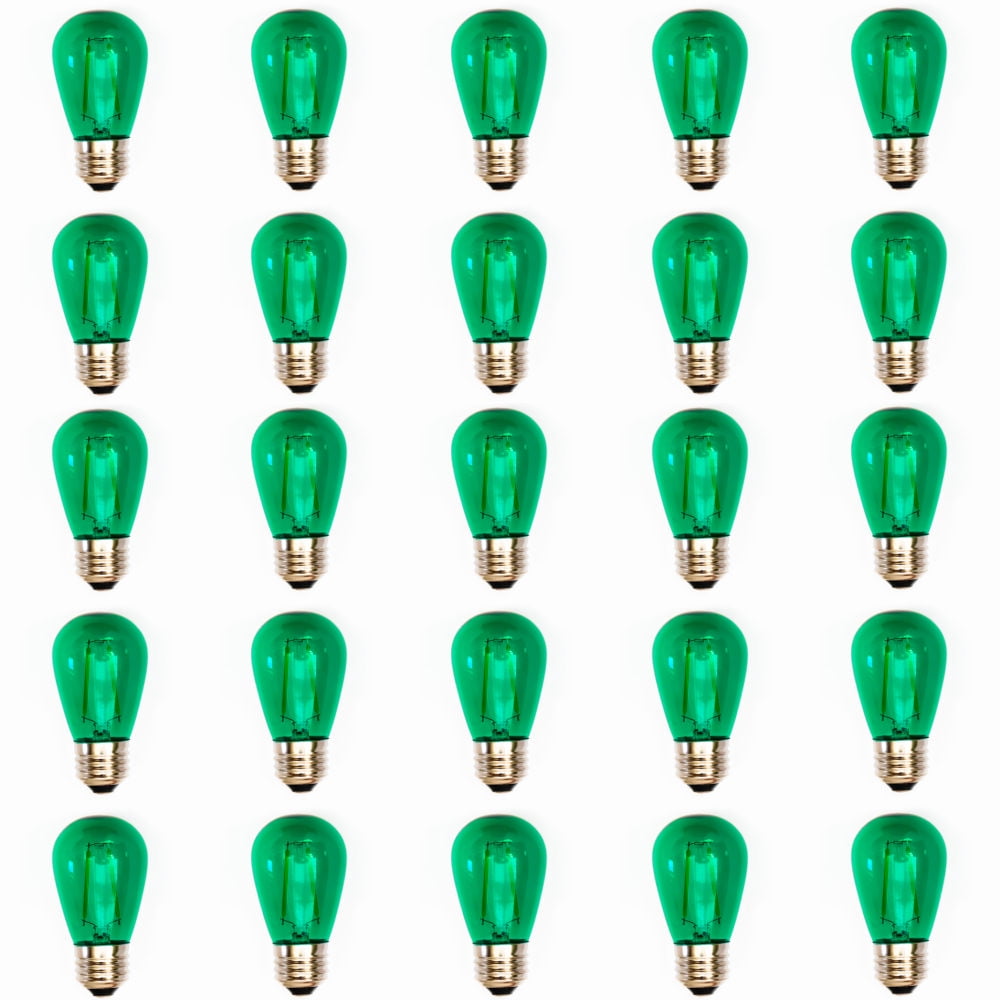 Green S14 LED Filament Bulbs - Box of 25 - Walmart.com