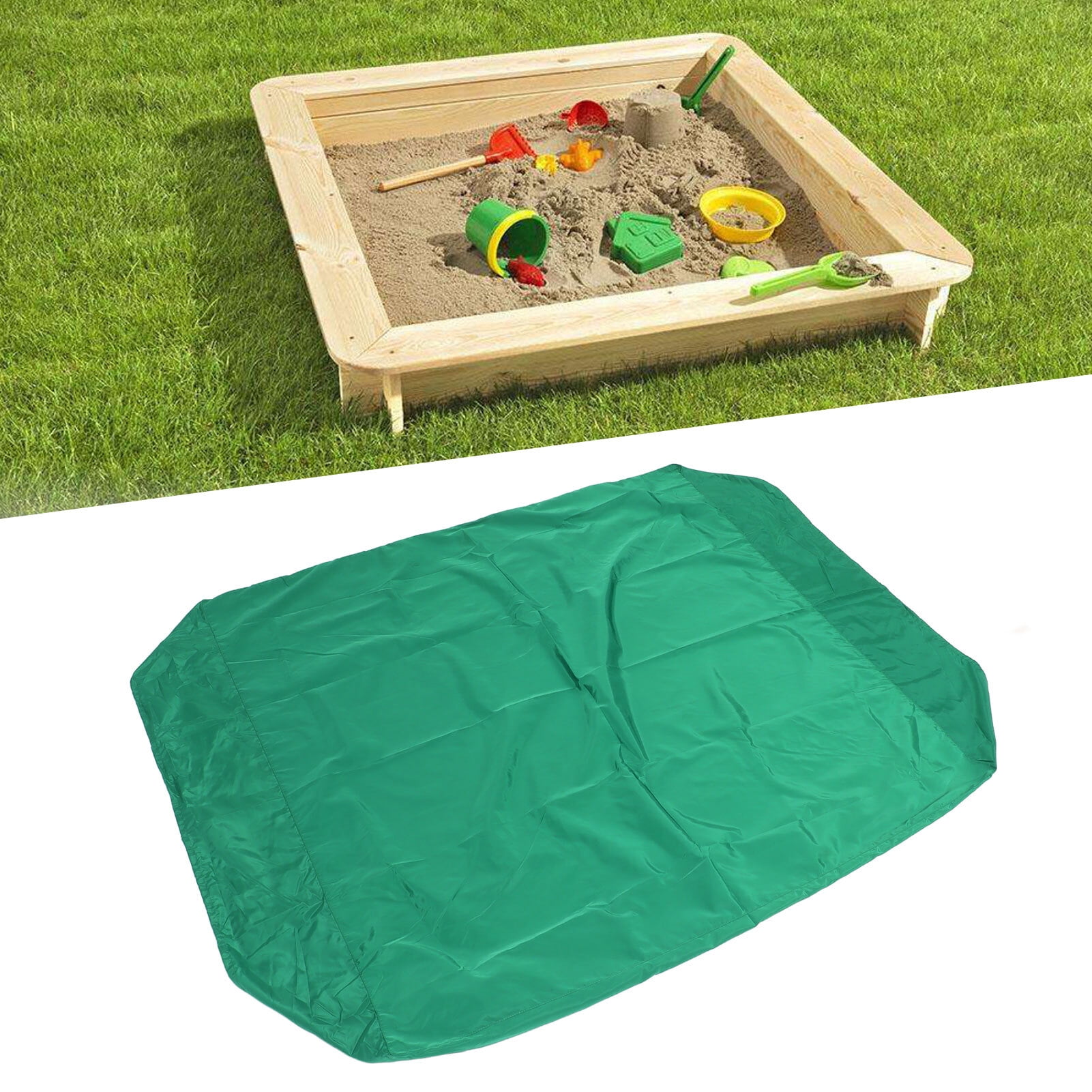 Green Sandbox Cover, Square Protective Cover for Sand and Toys Away ...
