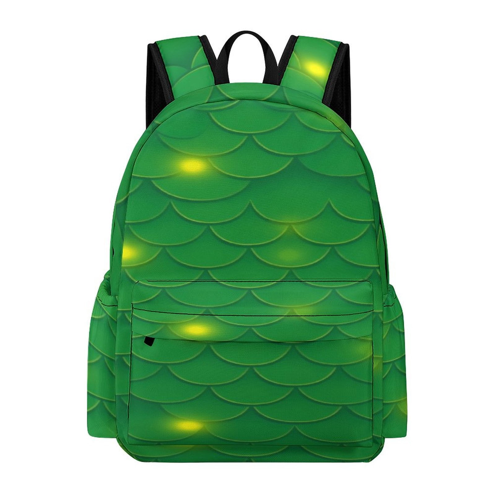 Green Scales Glowing Lights Backpack Teenagers Student School Bags ...