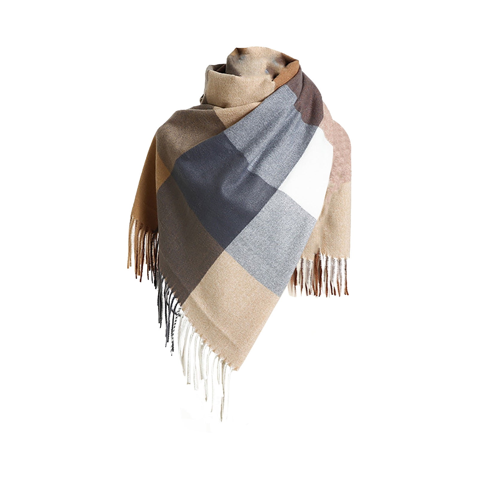 Green Scarf for Women, Striped Plaid Shawl, Warm Comfortable Autumn ...