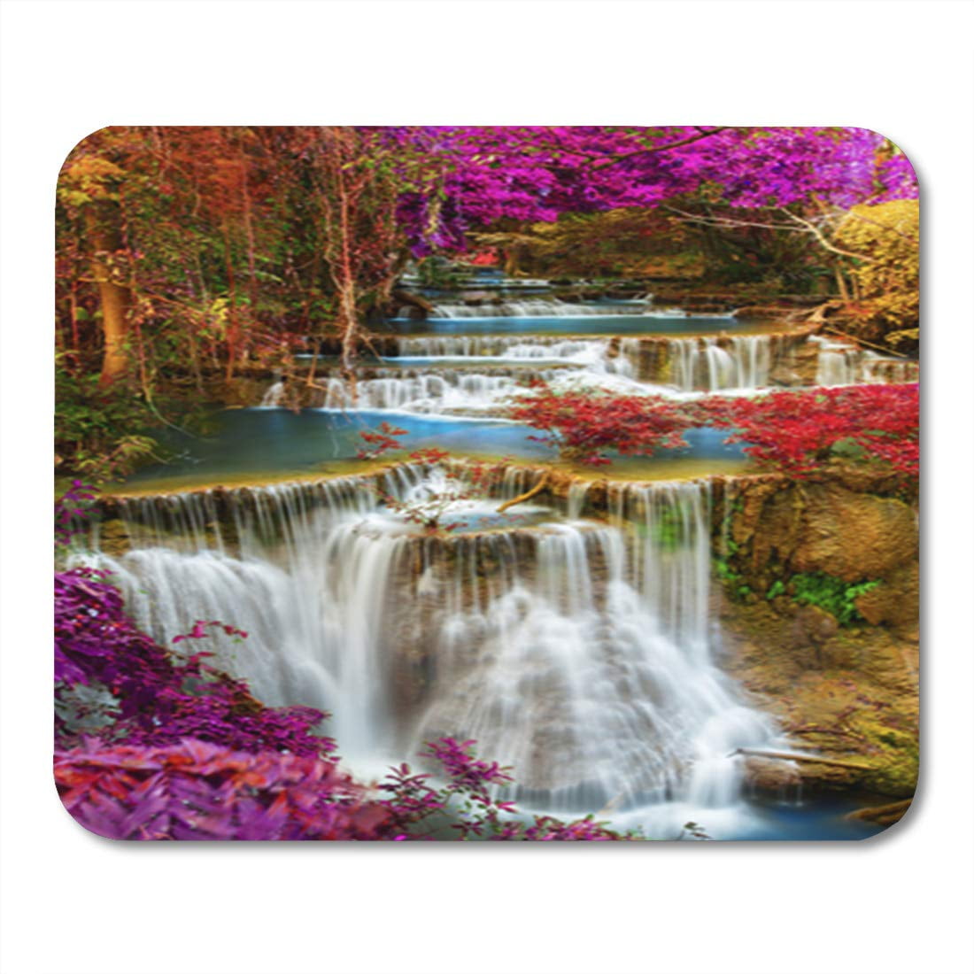 Green Scenery Beautiful Waterfall in Deep Tropical Forest Nature ...