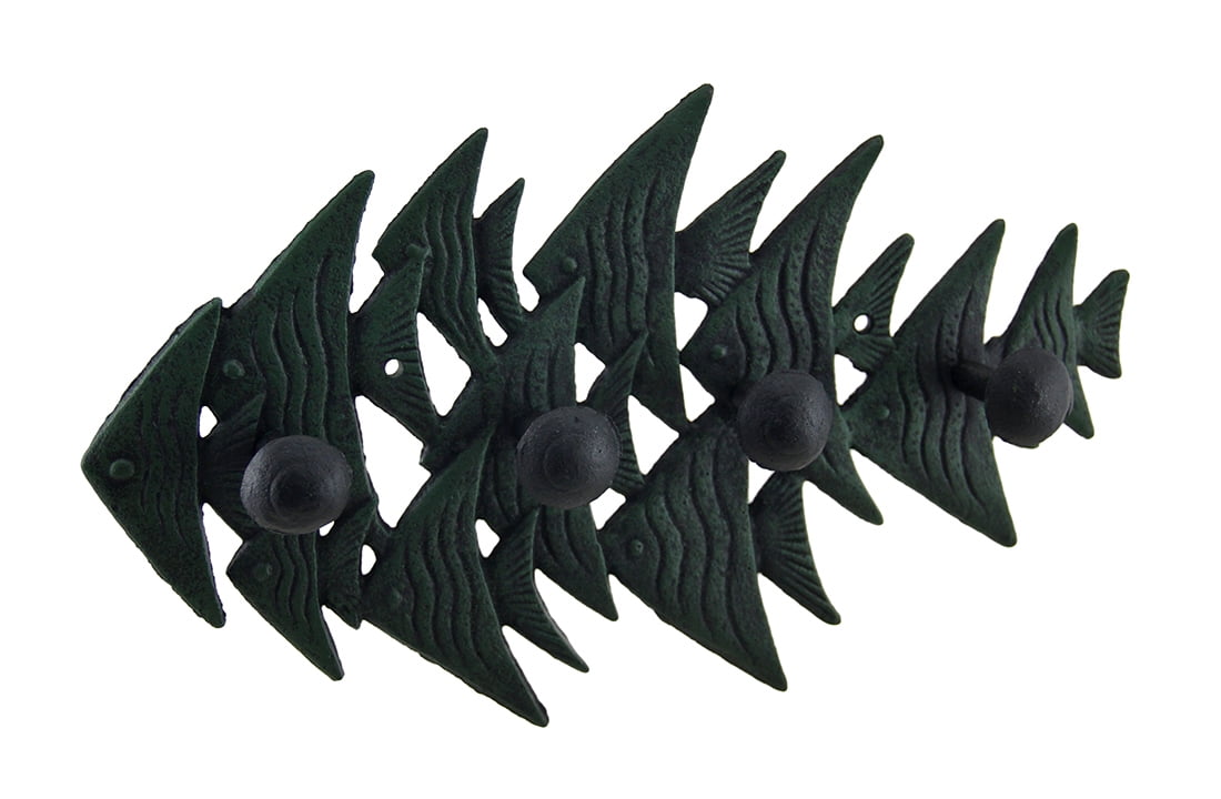Green School of Fish Decorative Cast Iron Wall Hook - Walmart.com