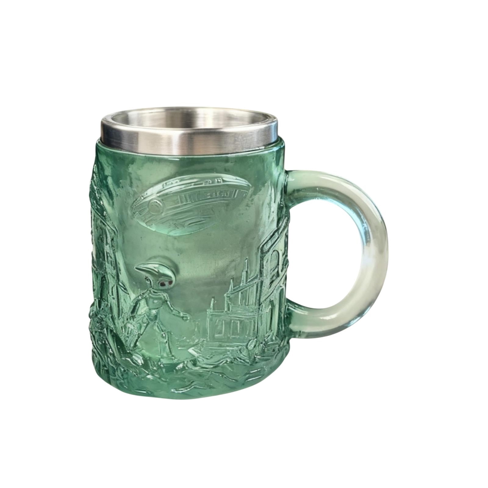 Green Science Fiction Themed Stainless Steel Mug 14.5 Oz Coffee Cup ...