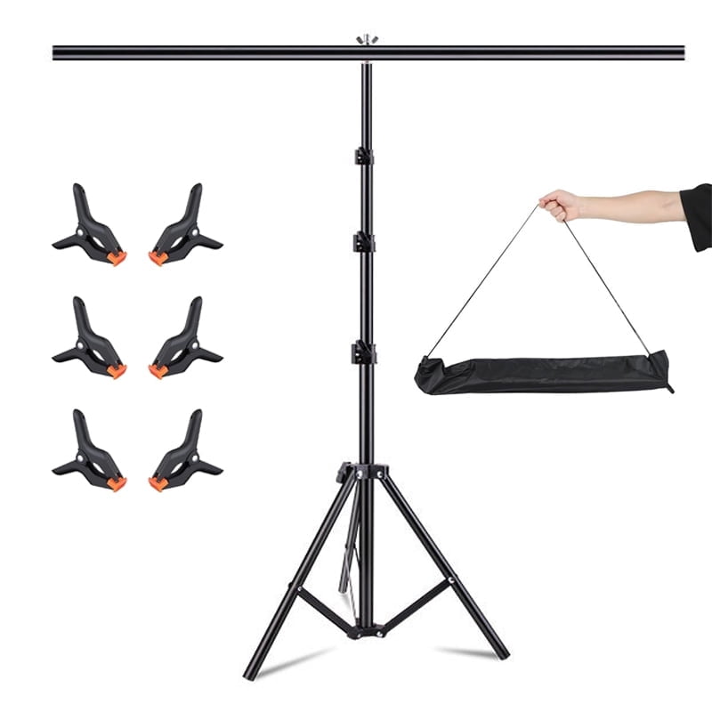 T-Shape Backdrop Stand Support KIT 6.56x6.56ft with Strong Spring ...