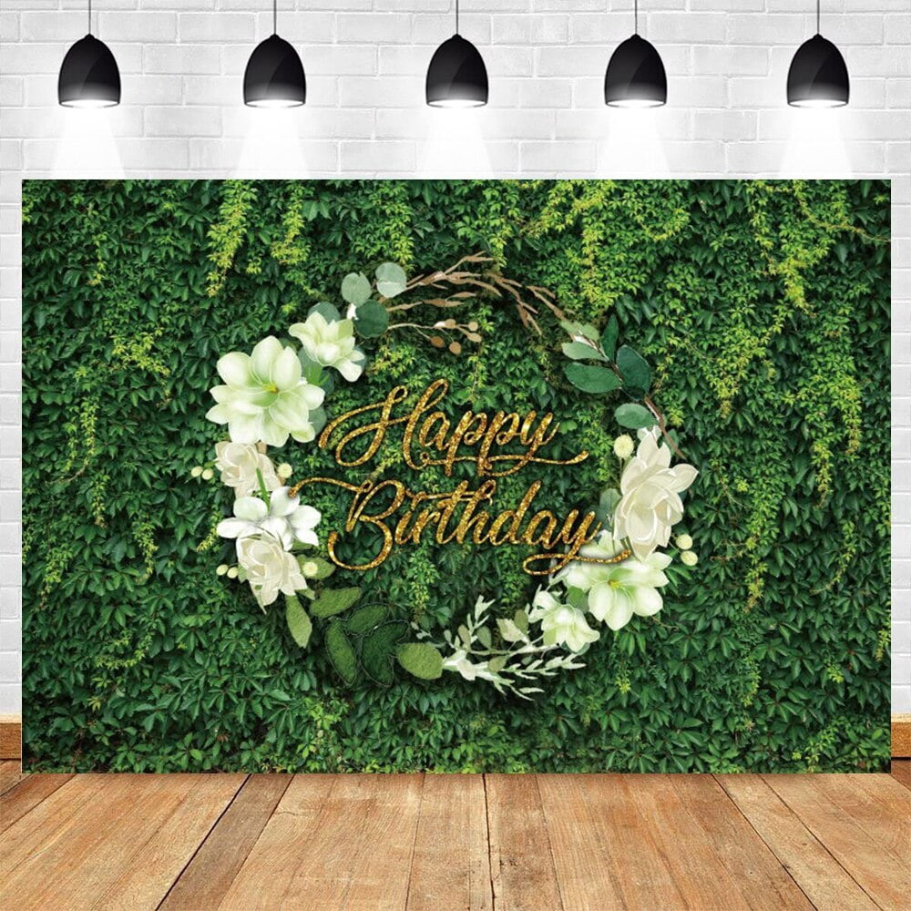 Green Screen Grass Leaves Photocall Backdrop Wedding Bride Baby ...