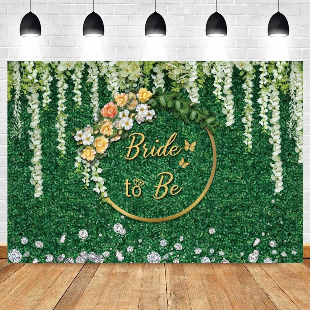 Green Screen Grass Leaves Photocall Backdrop Wedding Bride Baby ...