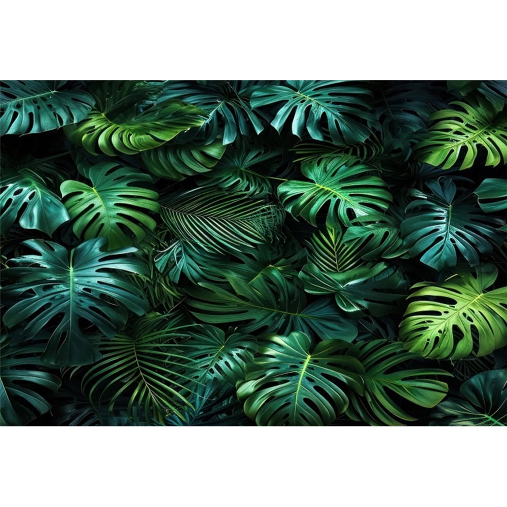Green Screen Leaves Wedding Photocall Backdrop Tropical Jungle Floral ...