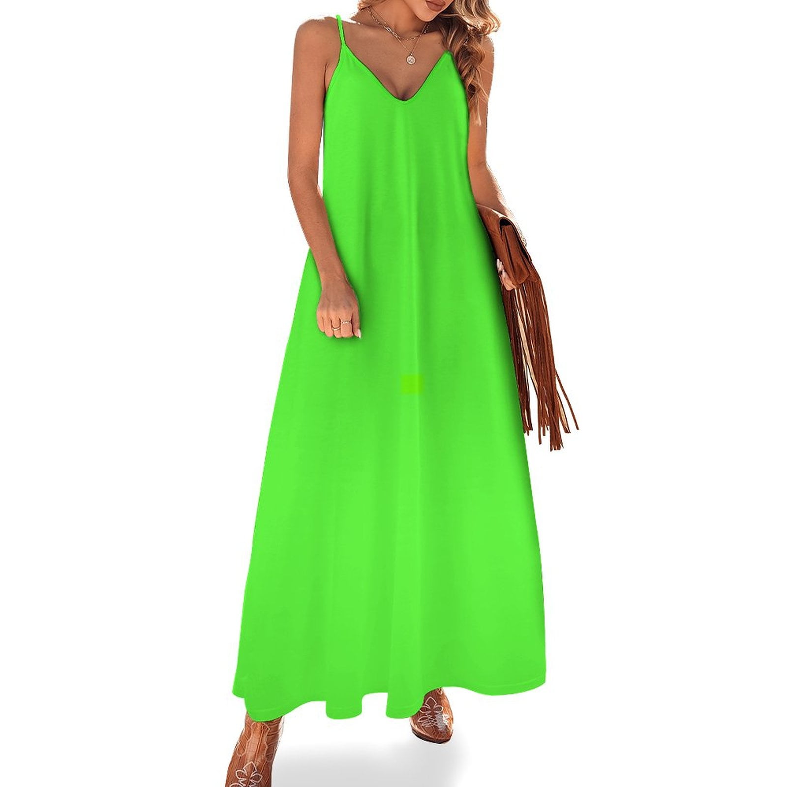 Green Screen Sleeveless Dress Woman clothing Women's dress dress for ...