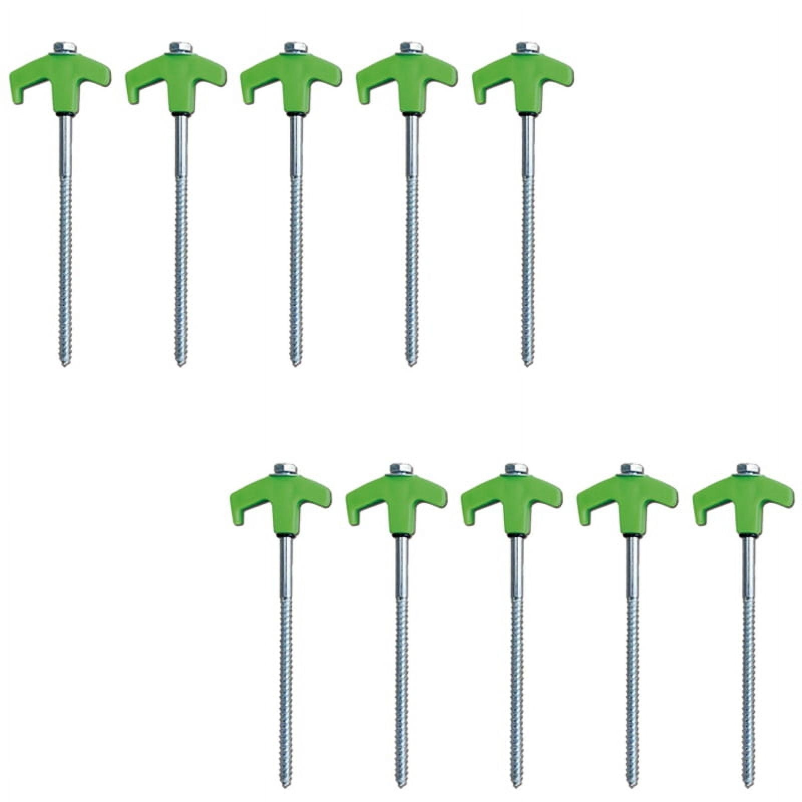 Green Screw-Type Tent Spikes, Tent Spikes, Metal Threaded Tent Spikes ...