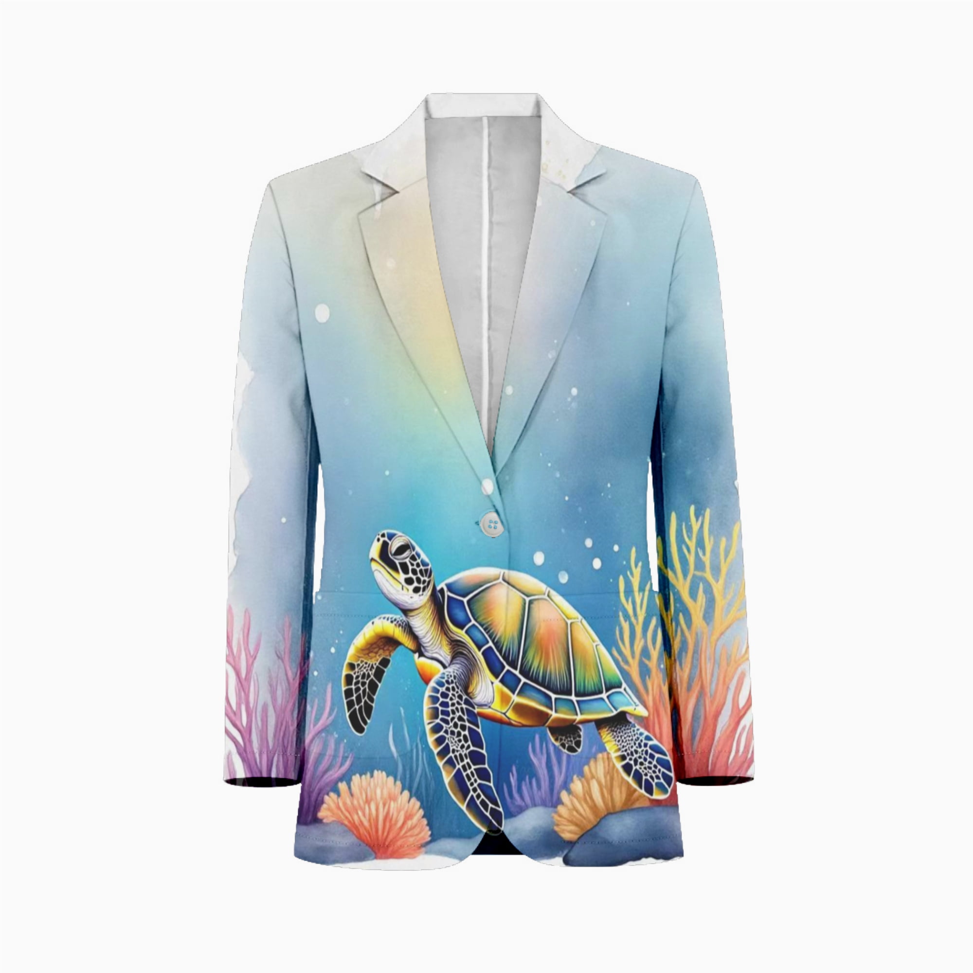 Green Sea Turtle Men's Suit Blazer Casual Party Wear Slim Fit Suit ...