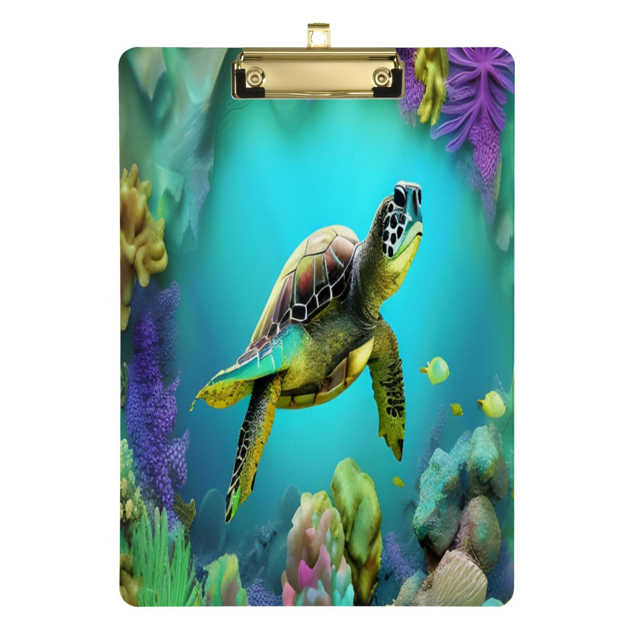 Green Sea Turtle in Ocean Acrylic Clipboards A4 Standard Letter Size ...