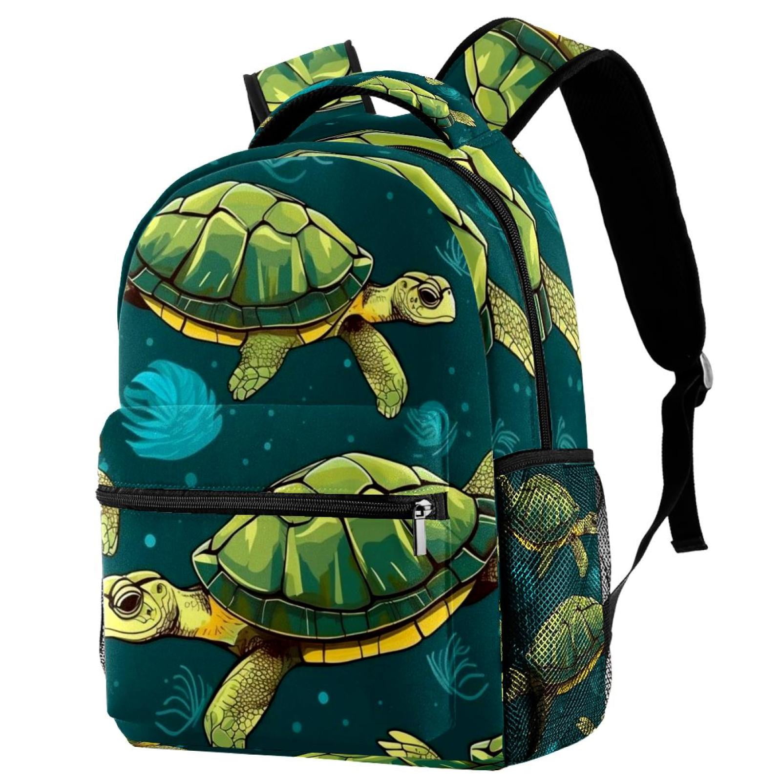 Green Sea Turtles Seamless Casual Backpacks Lightweight Premium ...