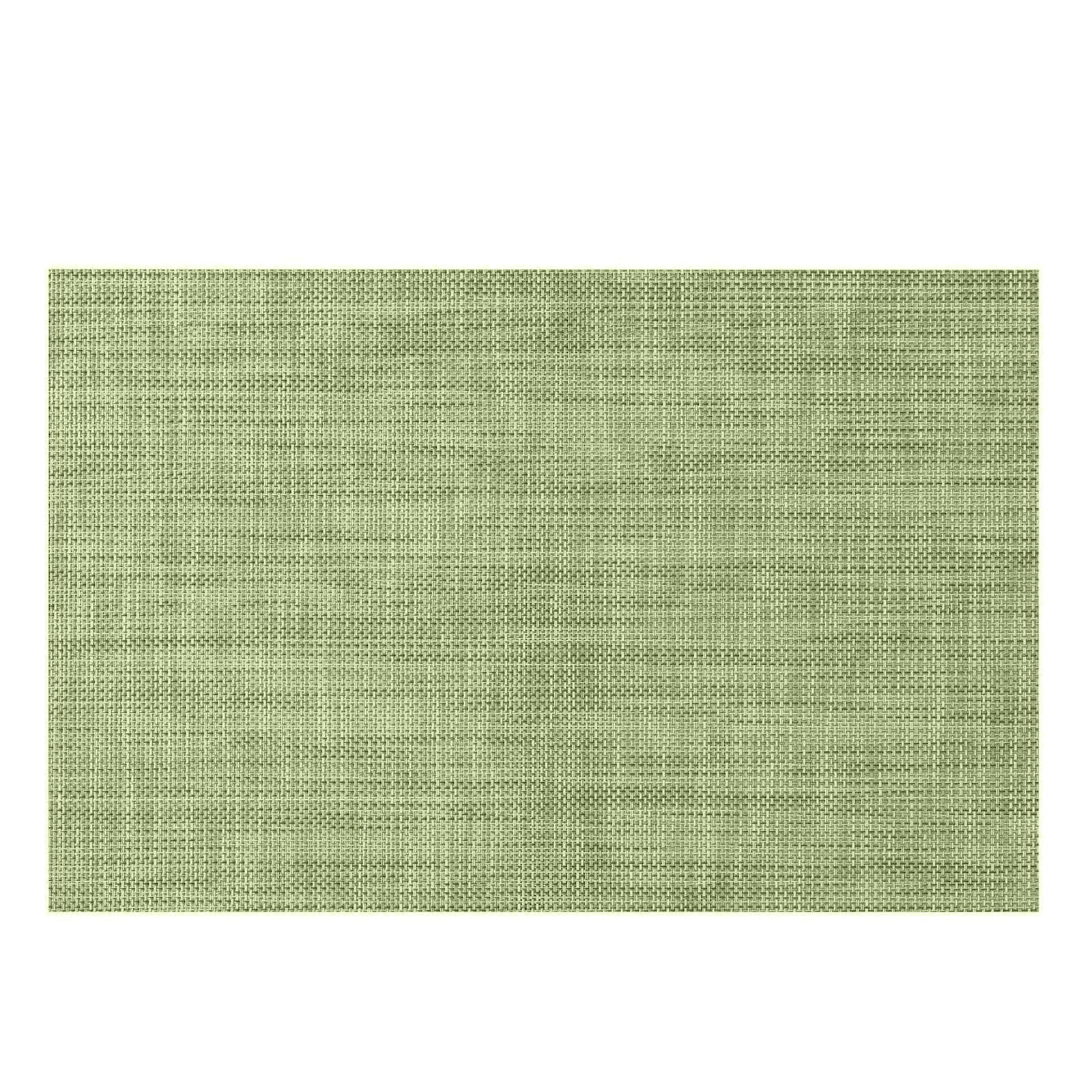 Green Set Of 4 Green Pvc Woven Placemats Heat Resistant Table Mats Non ...