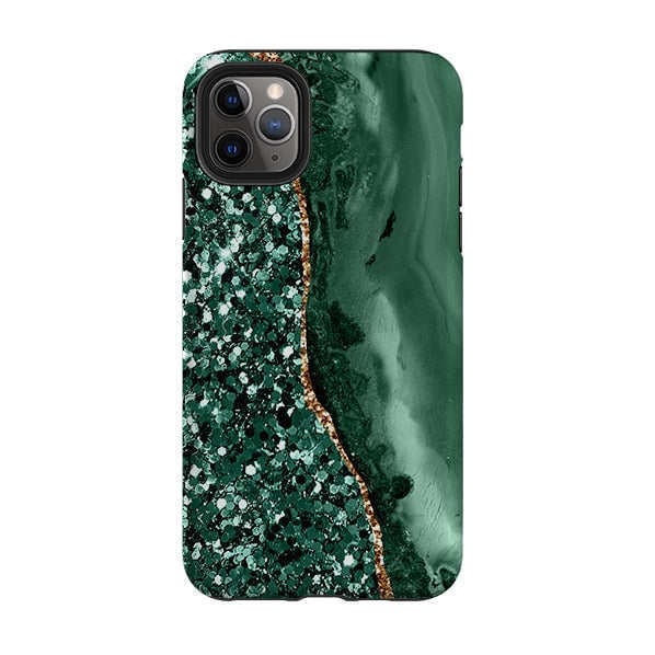 Green Shade Faux Glitter Abstract Phone Case for iPhone 16 15 14 13 12 ...