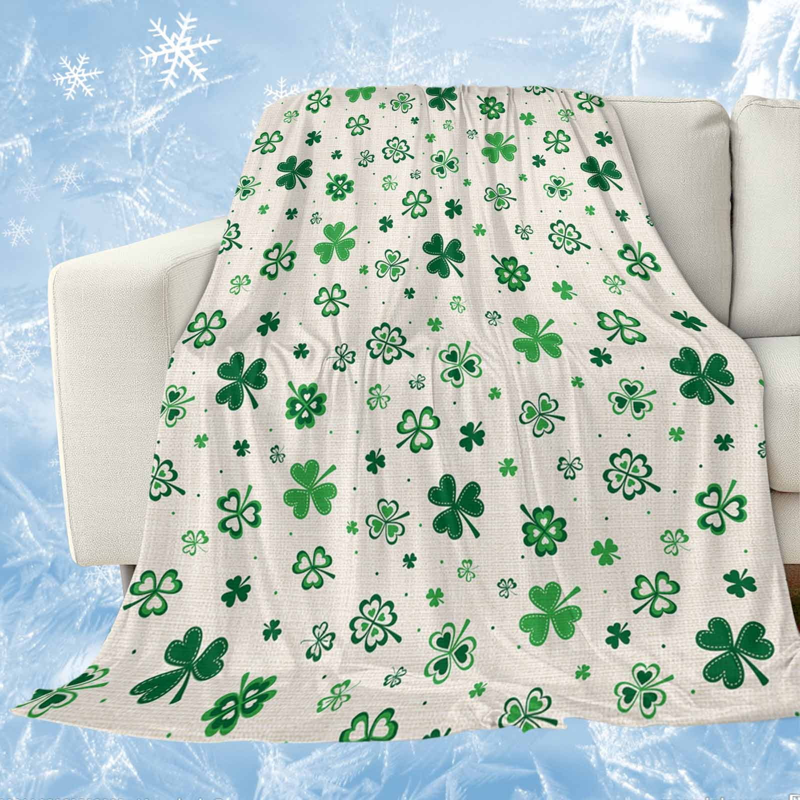 Green Shamrock, Cooling Blanket, Lightweight Breathable Summer Throw ...