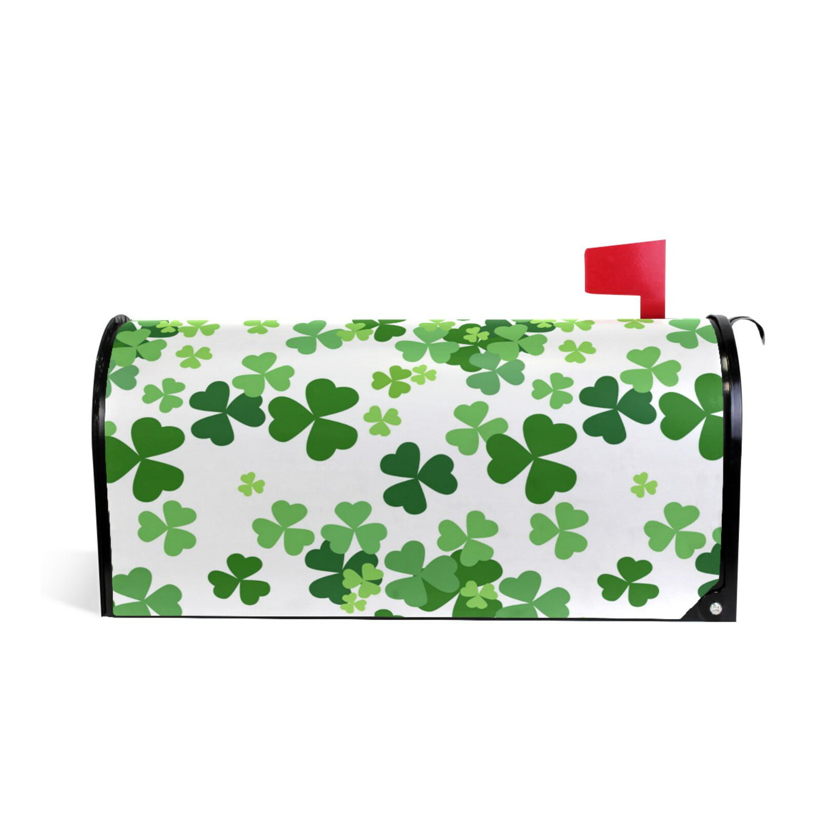 Green Shamrocks Waterproof PVC Magnetic Mailbox Cover Wrap Farmhouse ...