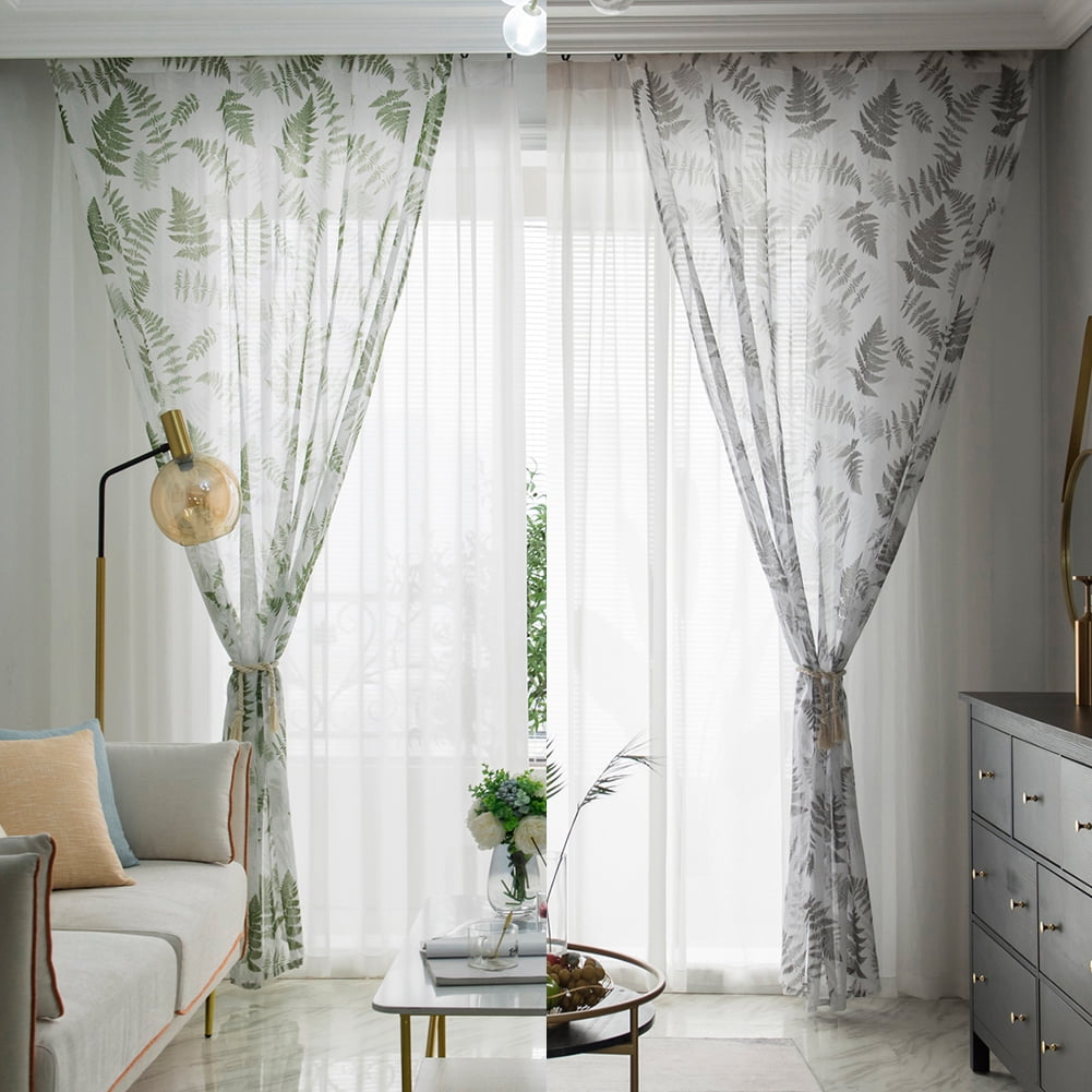 Green Sheer Window Curtain-Pocket Design Sheer Curtains Pretty Vine ...