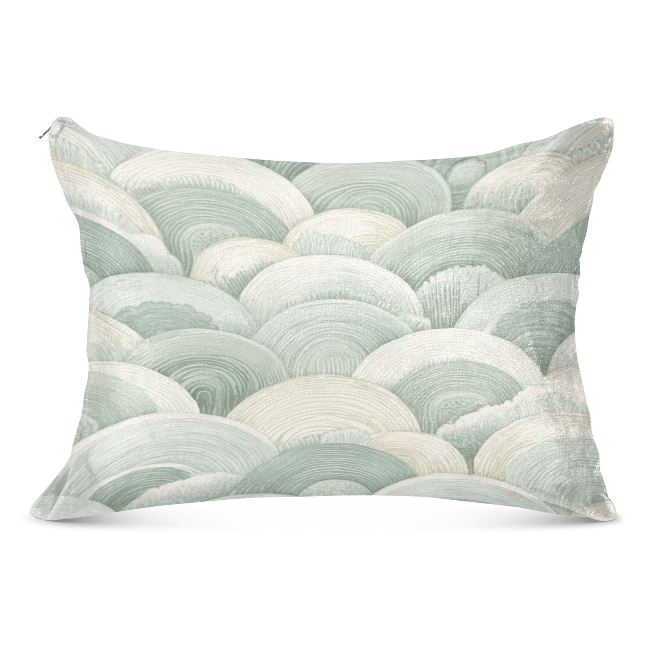 Green Shell Texture 20x40" Plush Pillow Case, Zippered Bed Pillow Cover ...