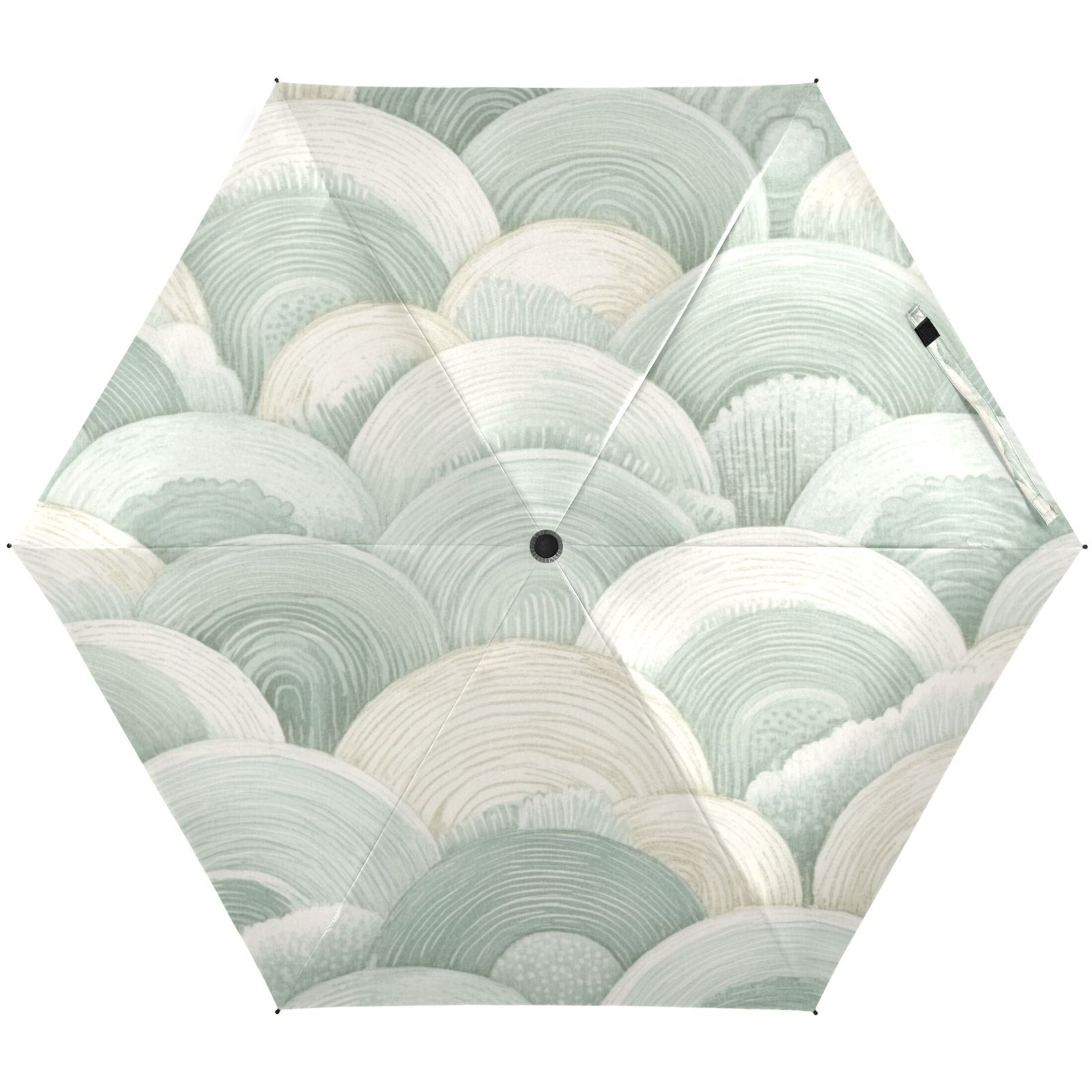 Green Shell Texture Umbrellas for Sun Auto Open Close UV50+ Waterproof ...