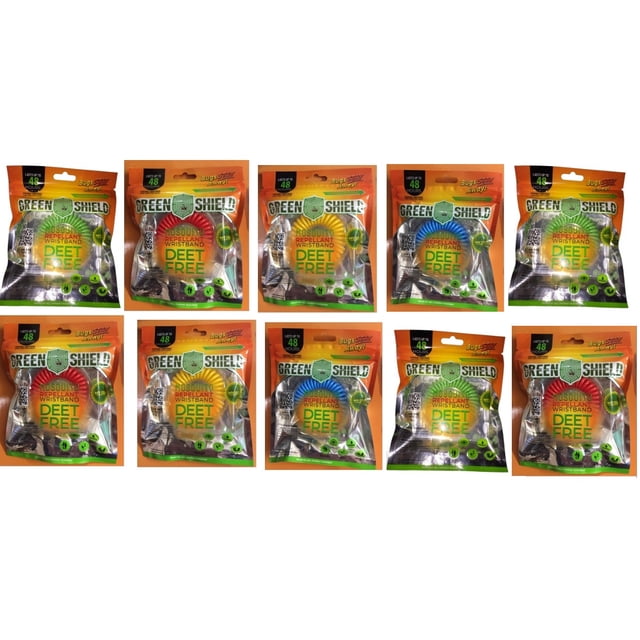 Green Shield Mosquito Repellent Wristband, Deet Free, Resealable Bag ...