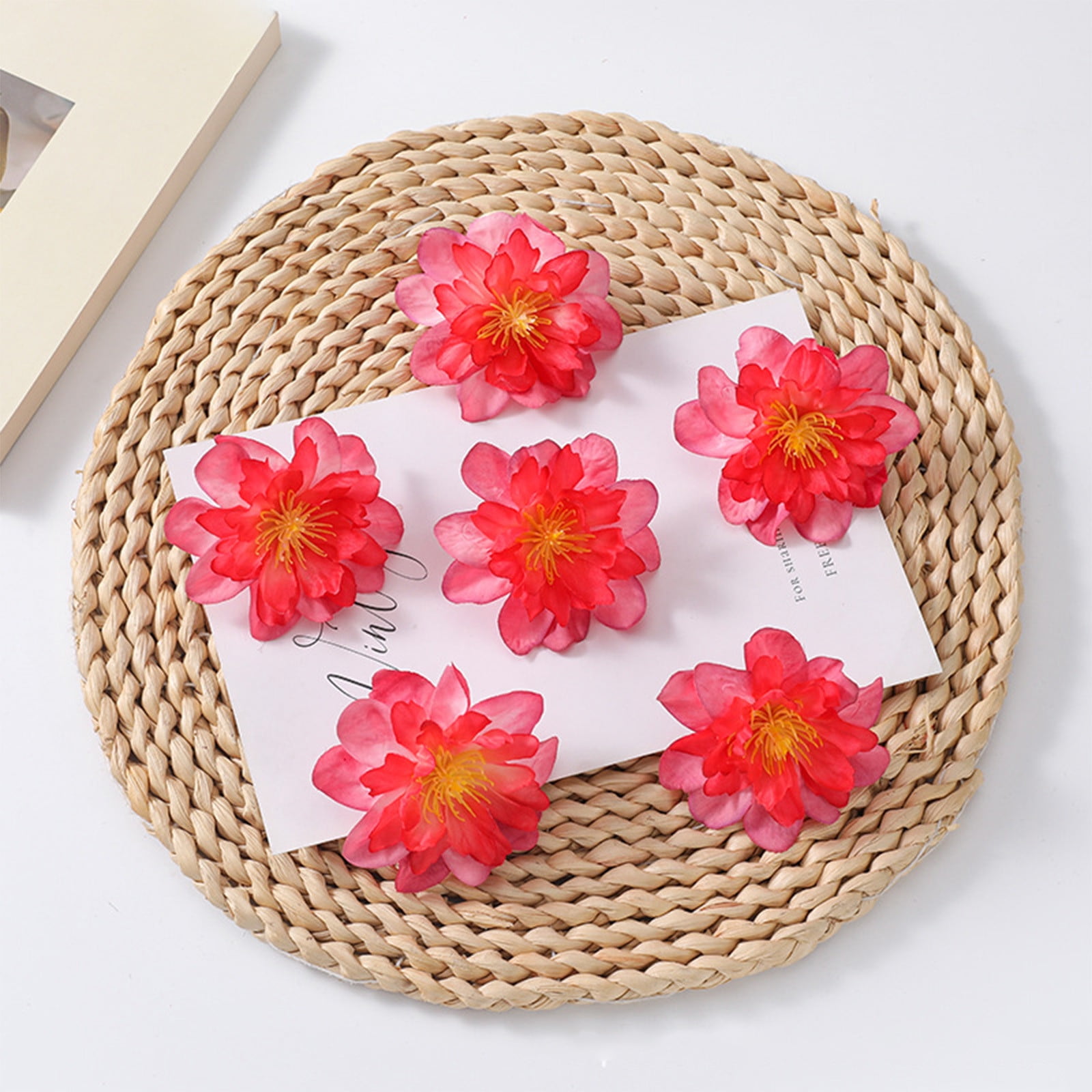 Green Silk Flower Heads, Artificial Floral DIY Decor, Realistic Cloth ...