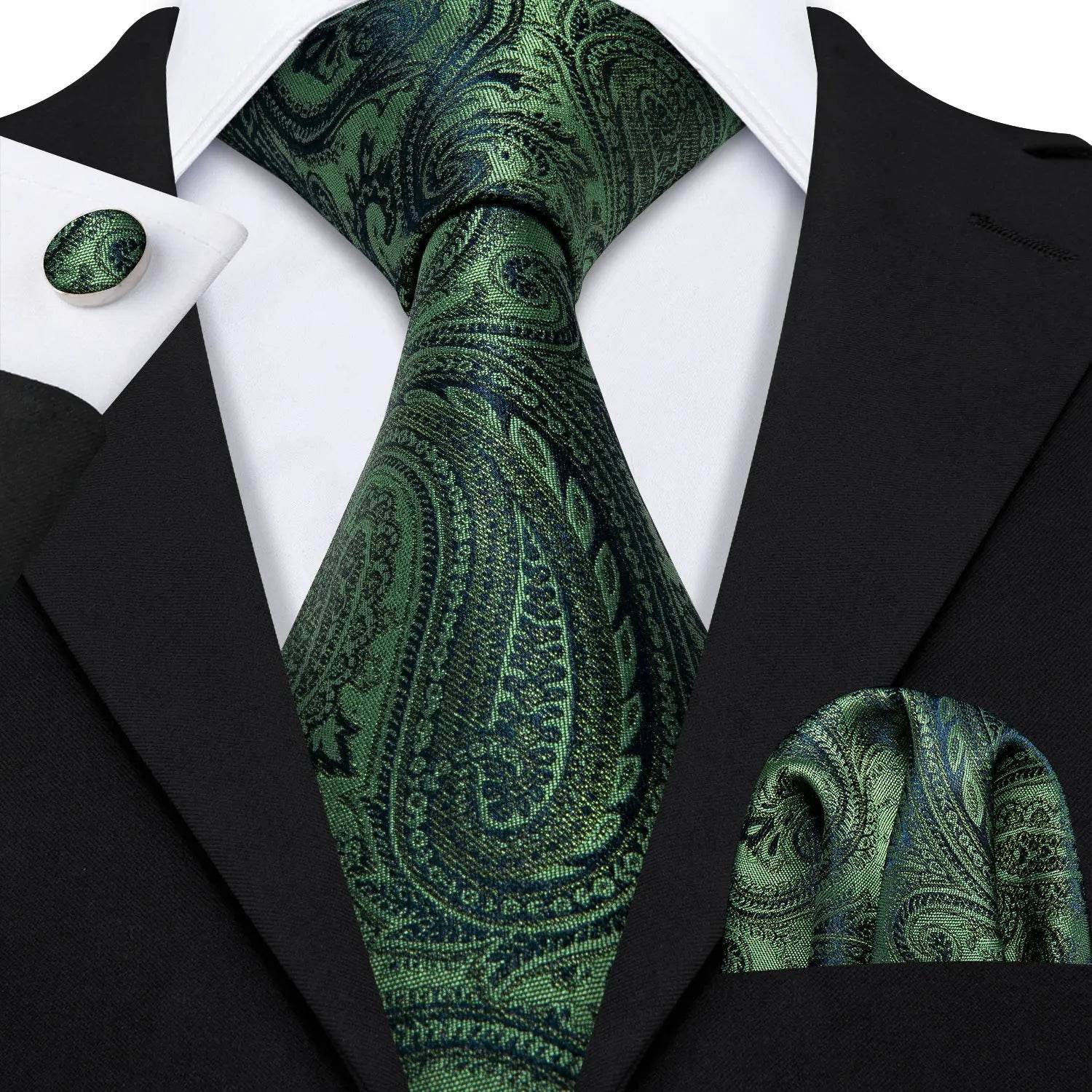 Green Silk Tie Set for Men: Multiple Shades Available - Walmart.com