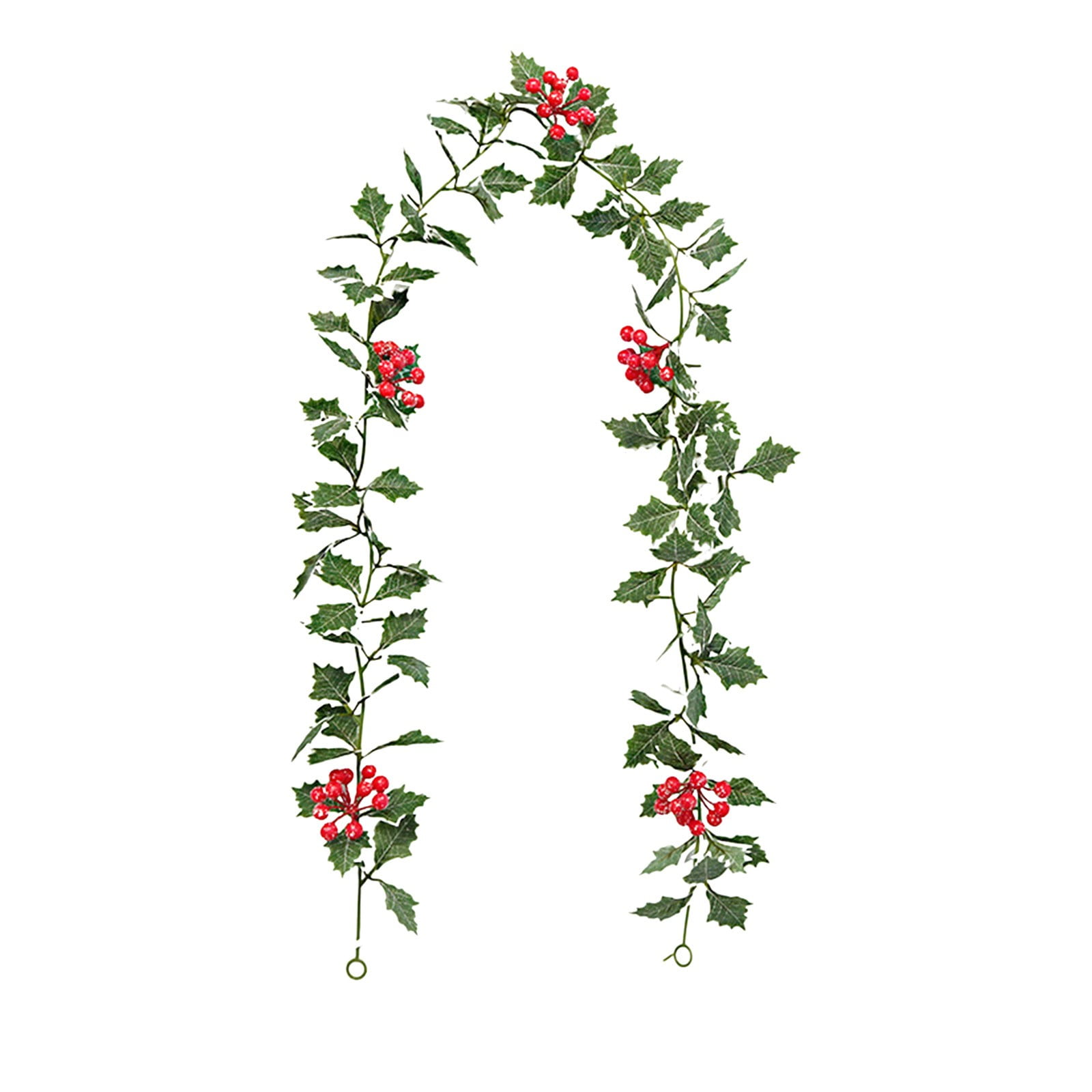 Green Simulation Flowers Rattan Christmas Decor With Snowflake Berries ...