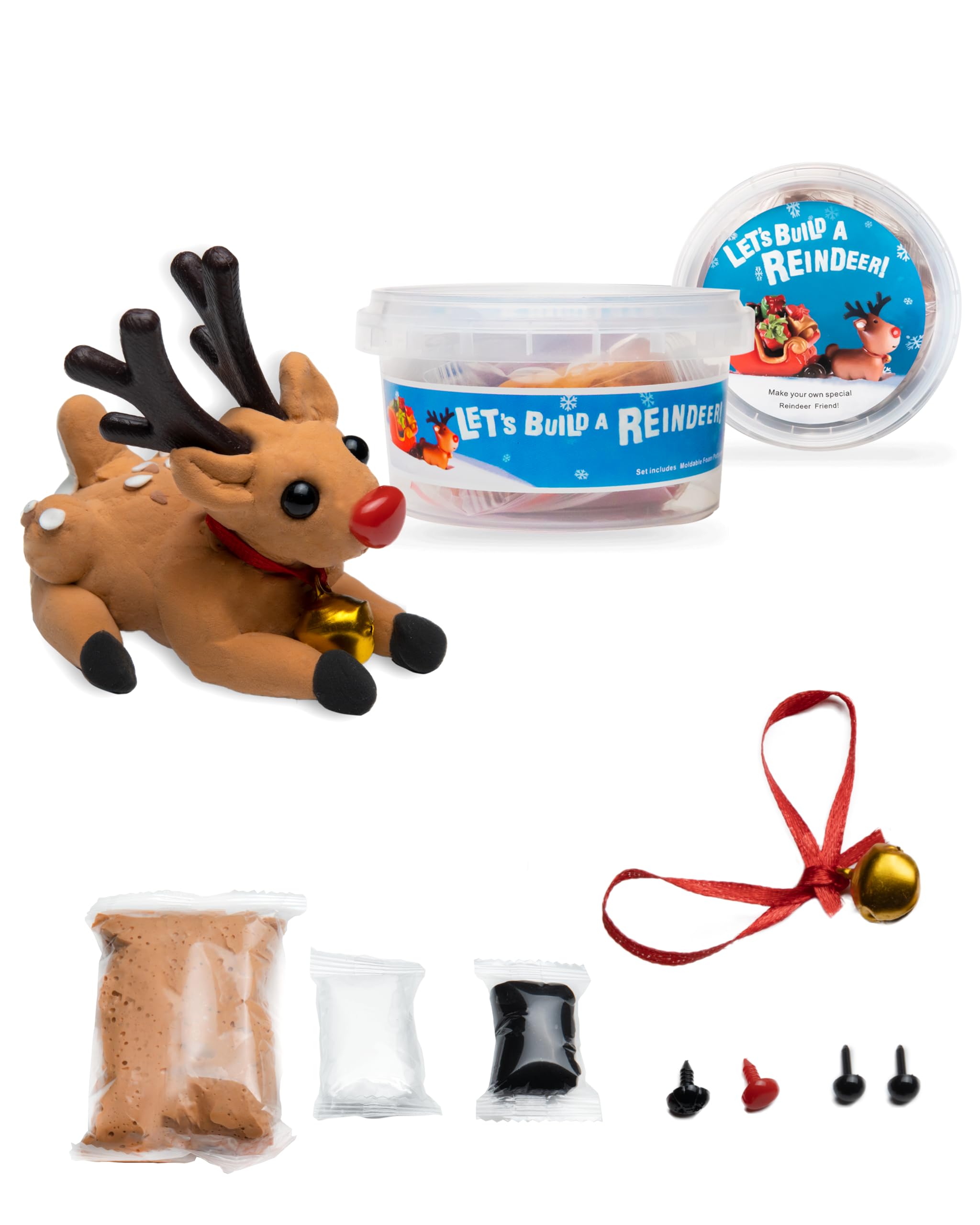 Green Sky Let's Build a Reindeer DIY Clay Christmas Stocking Stuffer ...