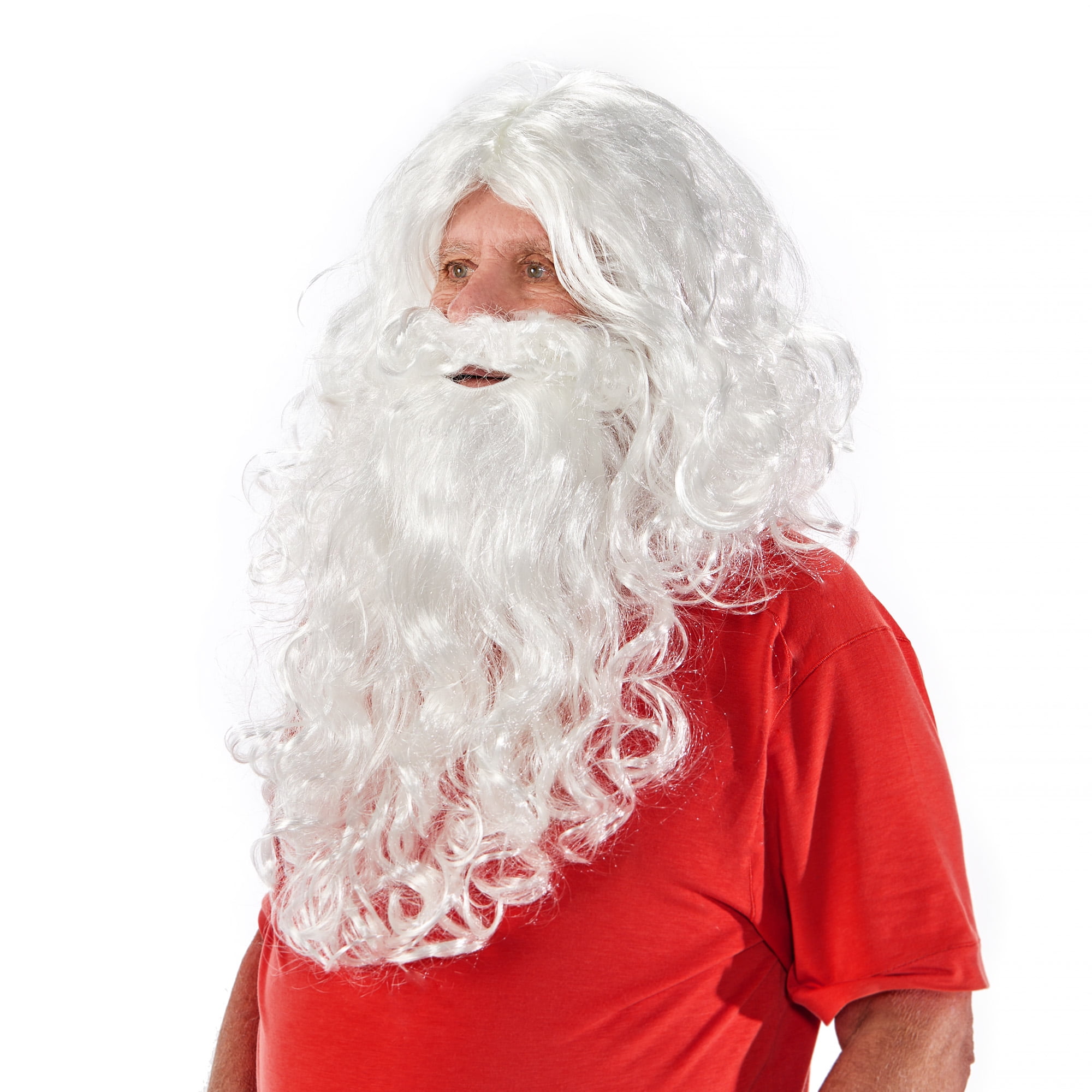 Green Sky Santa Claus Wig and Beard Set for Christmas, Suitable for ...
