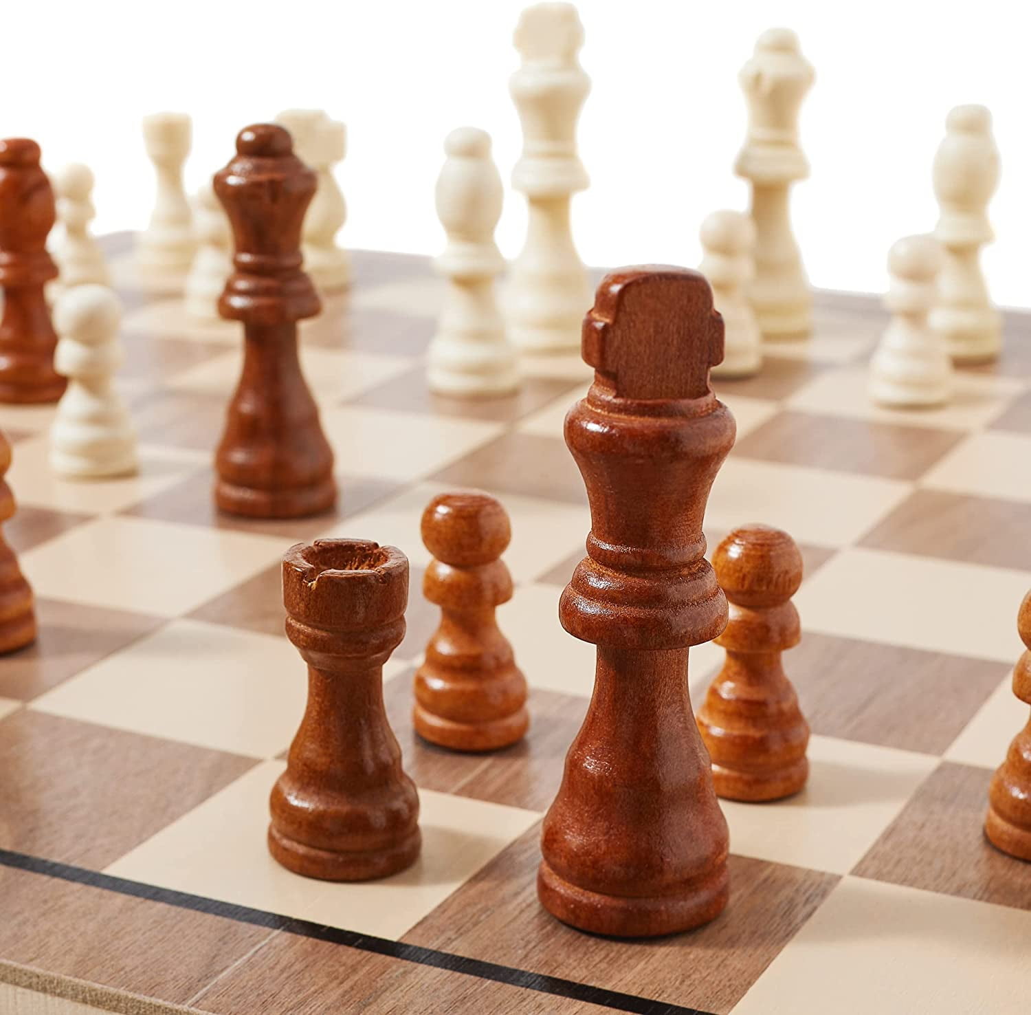 Green Sky Elegant Weighted Tournament Chess Pieces, 3" King, 32 Wood ...