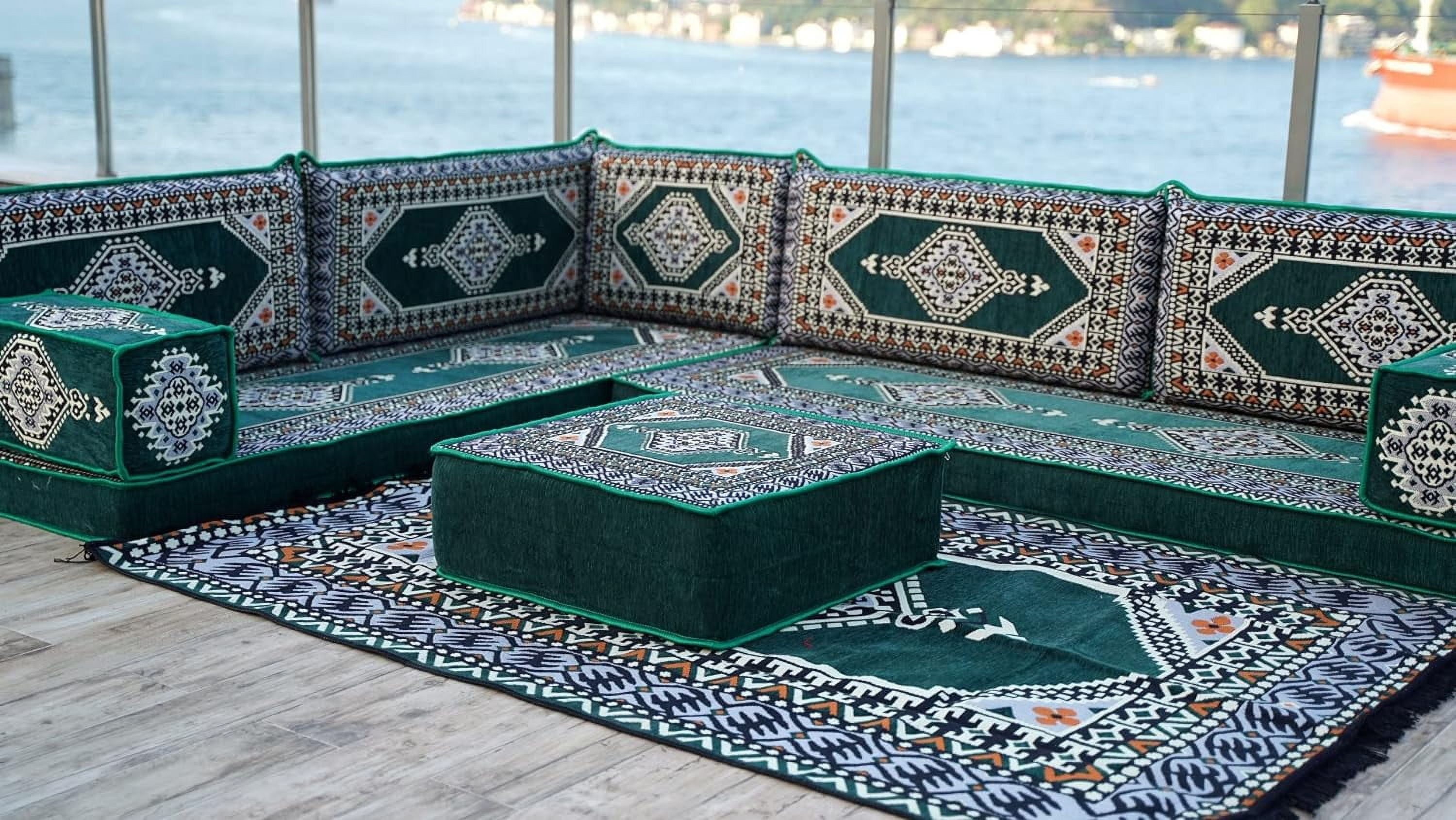 Green Sleeper Couch, L Shaped Sofa, Turkish Sofa Set, Diwan Sofa ...