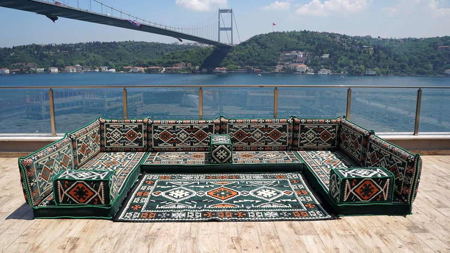 Green Sleeper Couch, Turkish Sofa Set, Arabic Majlis Seating ...