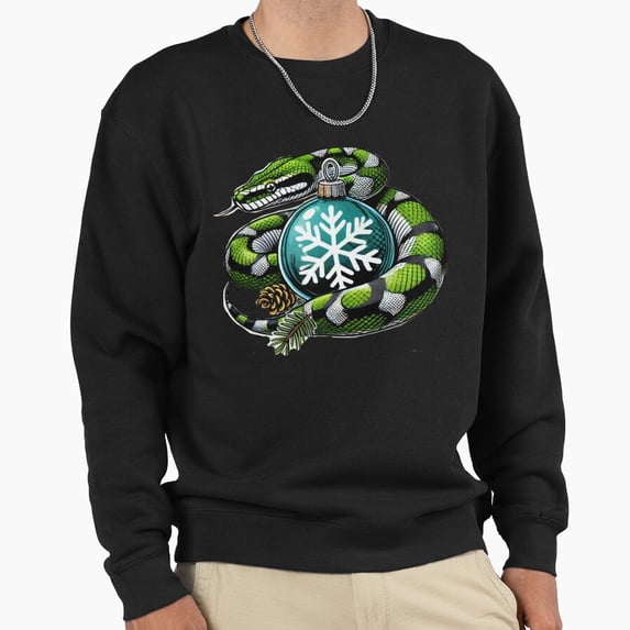 Green Snake Blue Ball Unisex Sweatshirt Retro Vintage Christmas Animal ...