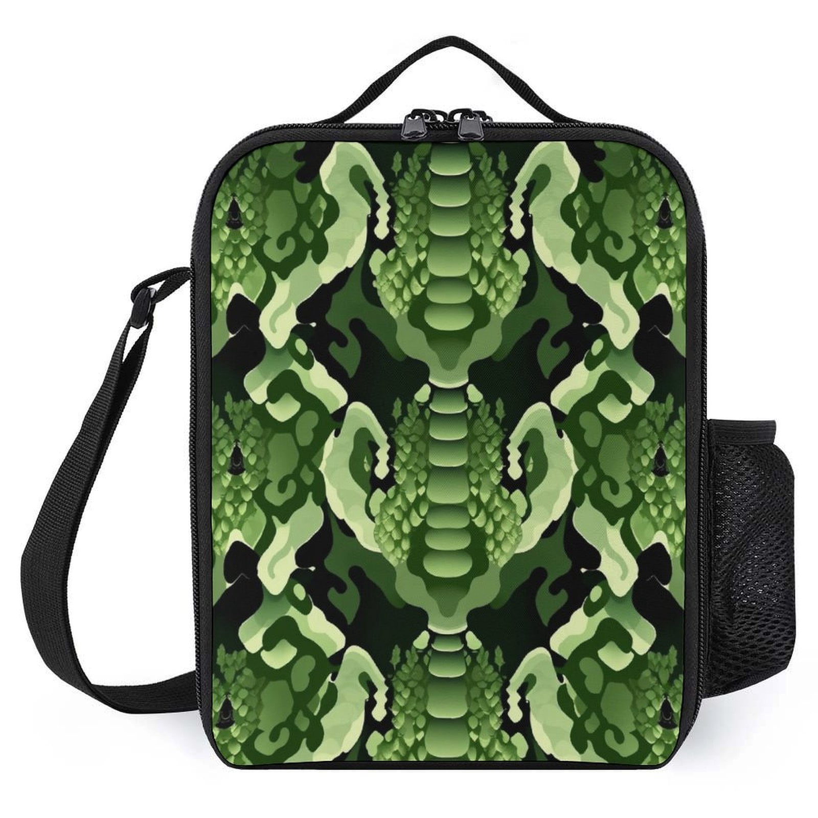 Green Snake Camouflage Messenger Bag Cartoon Teenage Crossbody Bag ...