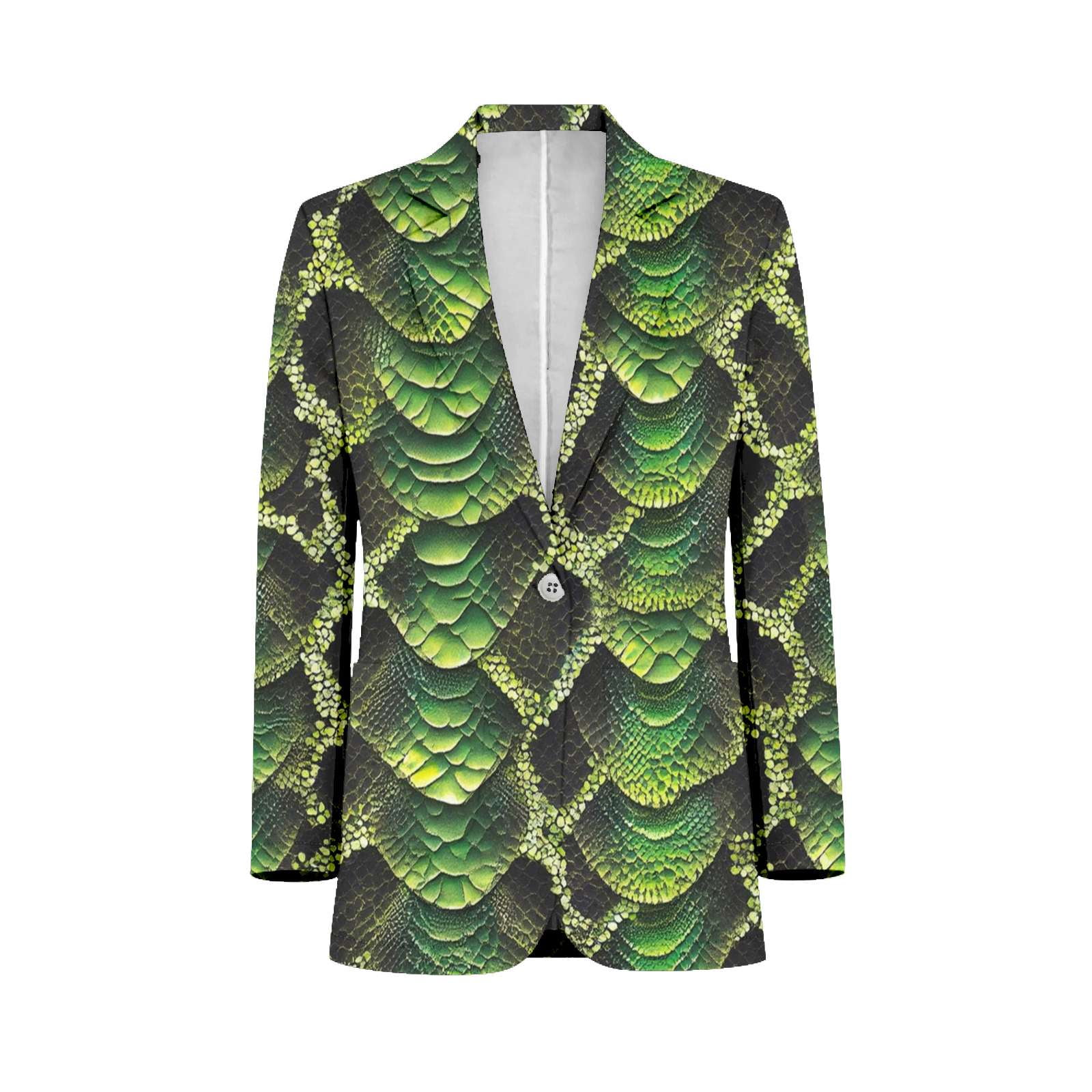 Green Snake Skin Seamless Pattern Mens Suits Shawl Collar Slim Fit Suit ...