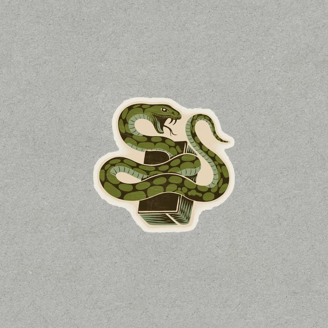 Green Snake Vinyl Sticker - Mystical Serpent Decal For Laptops ...