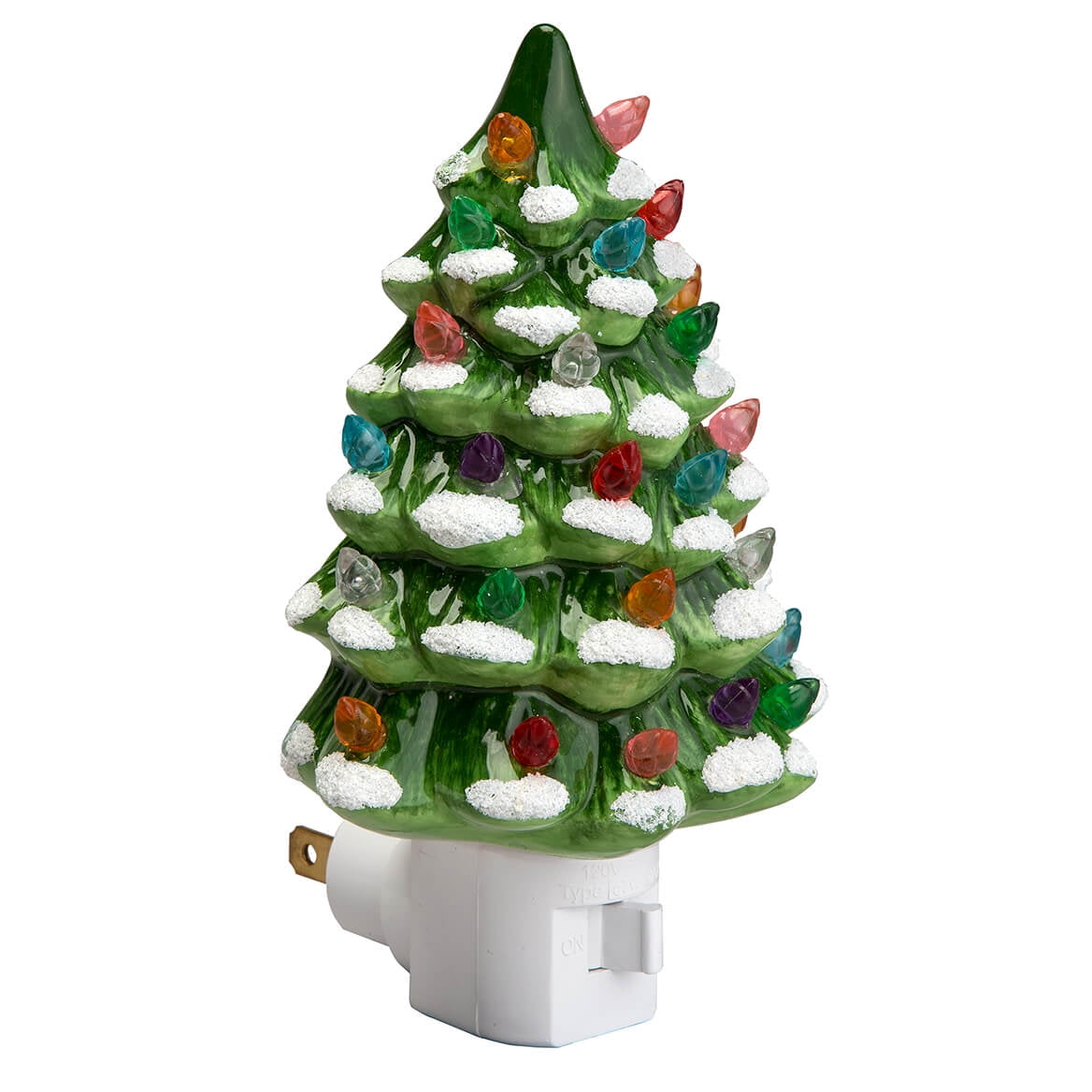 Green Snow-Capped Ceramic Tree Night Light - Walmart.com
