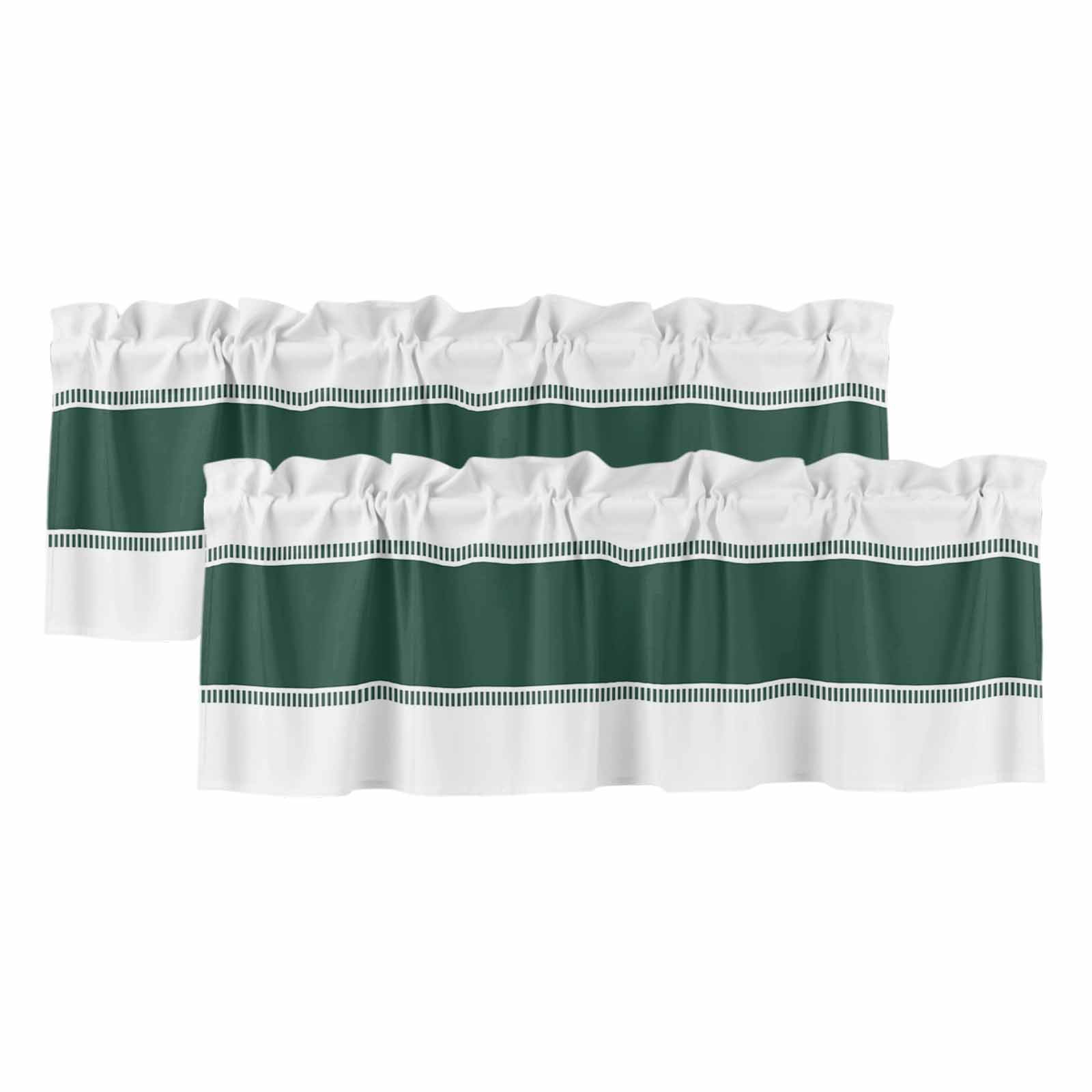 Green Solid Color Texture Valances for Windows, Decorative Rod Pocket ...