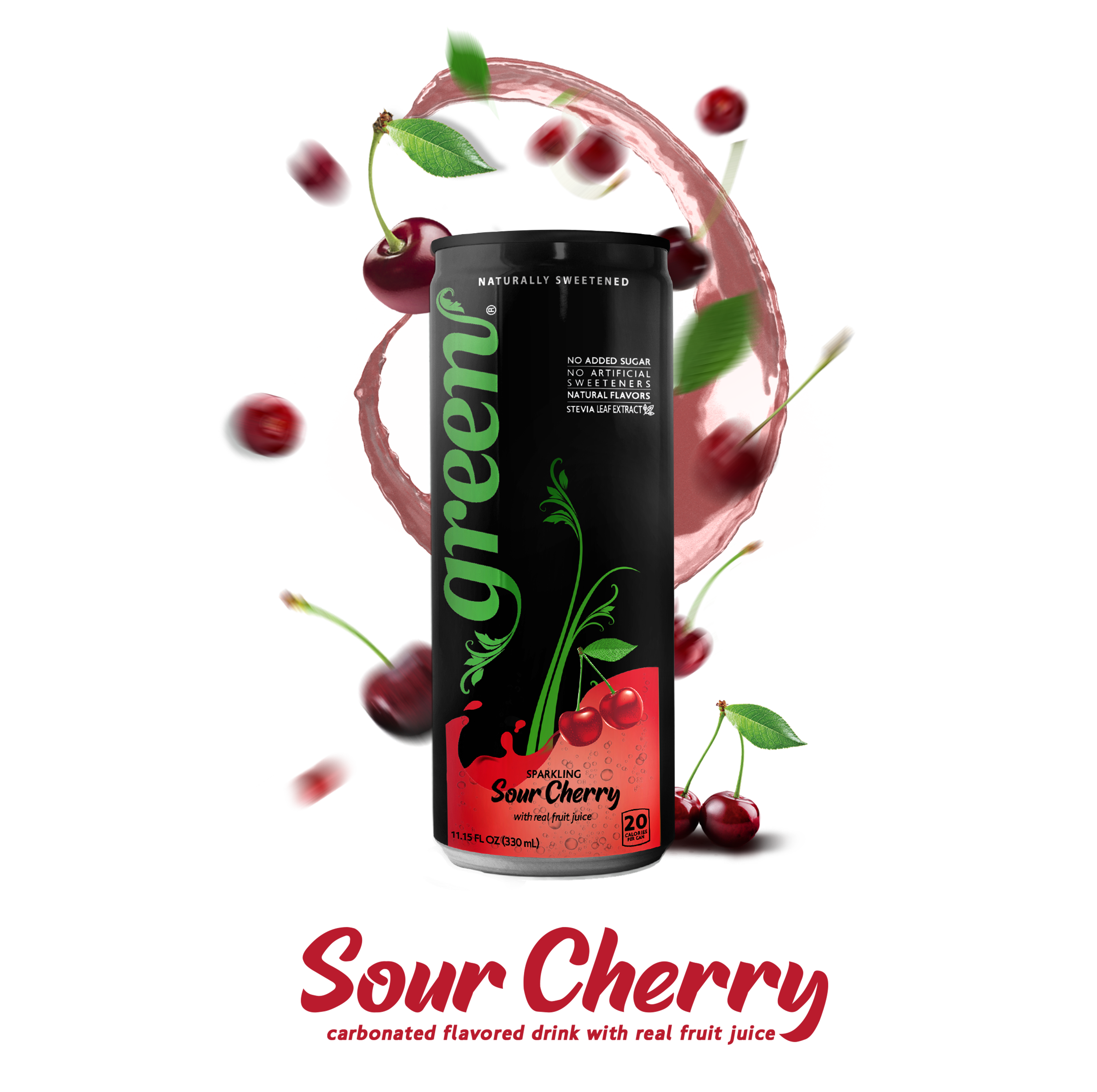 Green Sour Cherry - No Added Sugar, 10% Real Juice, 20 Calories ...