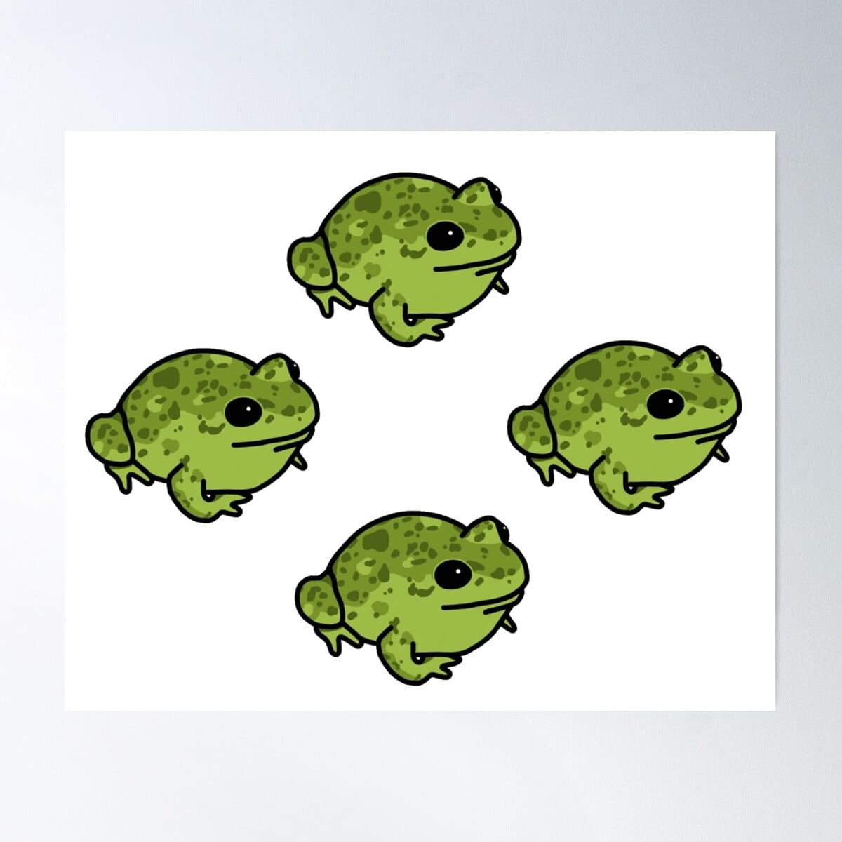 Green Speckled Frog Sticker Pack Poster Wall Art, Modern Wall Decor For ...